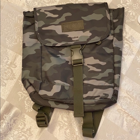PINK Victoria's Secret | Bags | Vs Pink Camo Mini Backpack Army Green ...